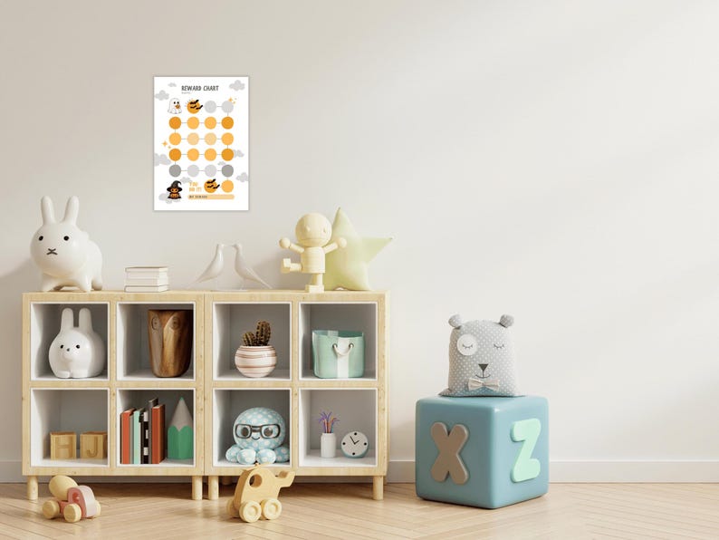 Spooky Reward Chart, Toddler Sticker Chart, Chore Chart, Kindergarten ...