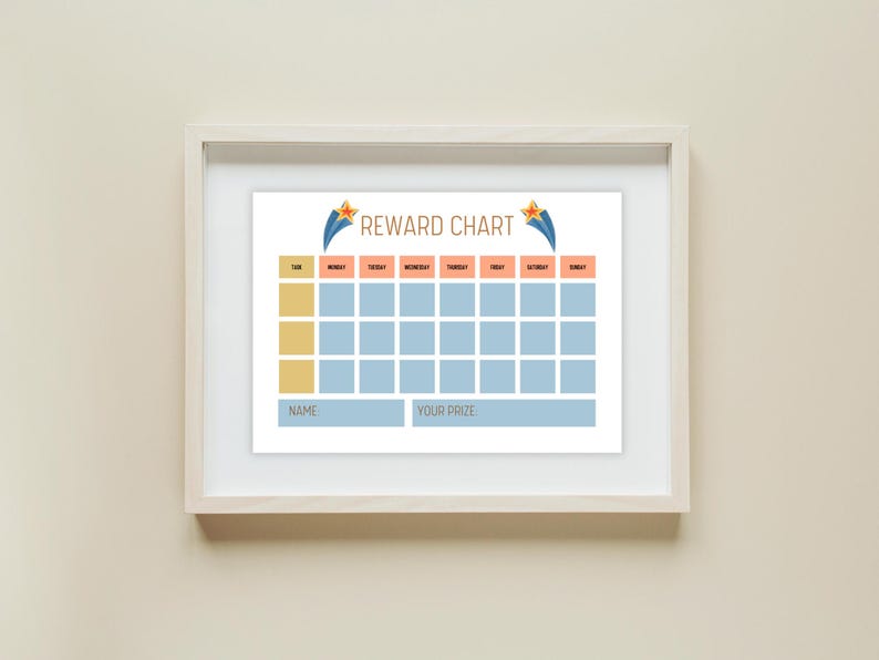 Sticker Chart, Blue Star Kids Reward Chart, Behavior Chore Chart, Potty ...