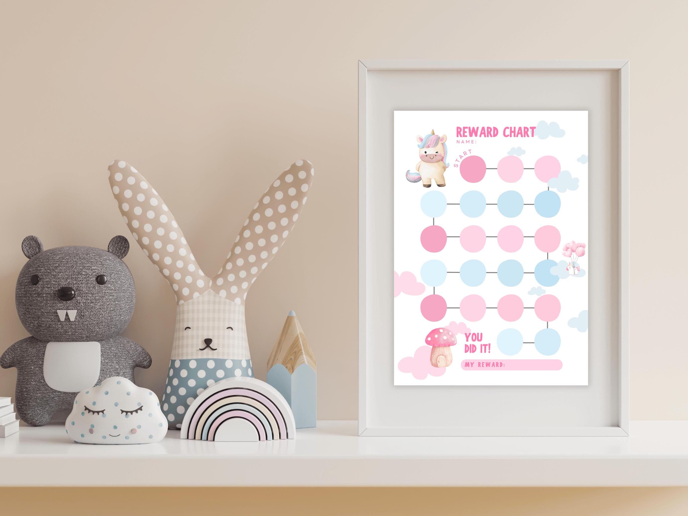 Unicorn Sticker Chart, Pink Kids Reward Chart, Chore Chart ...