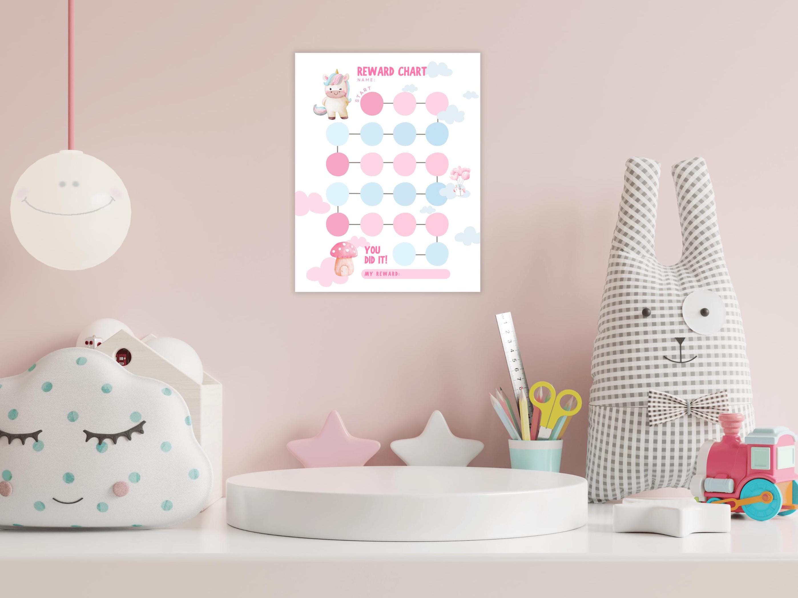 Unicorn Sticker Chart, Pink Kids Reward Chart, Chore Chart ...