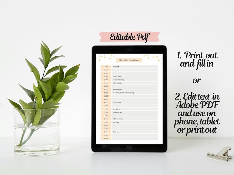 Kids Schedule, 4 Editable Fillable Pdfs, Babysitter Planner, Toddler ...