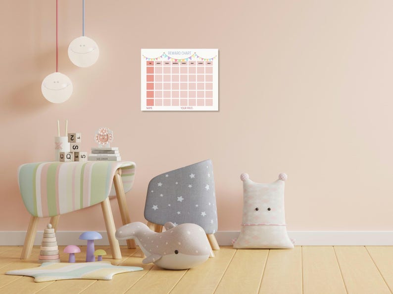 Kids Reward Chart, 2 for 1 Chore Chart, Sticker Chart, Toddler Star ...