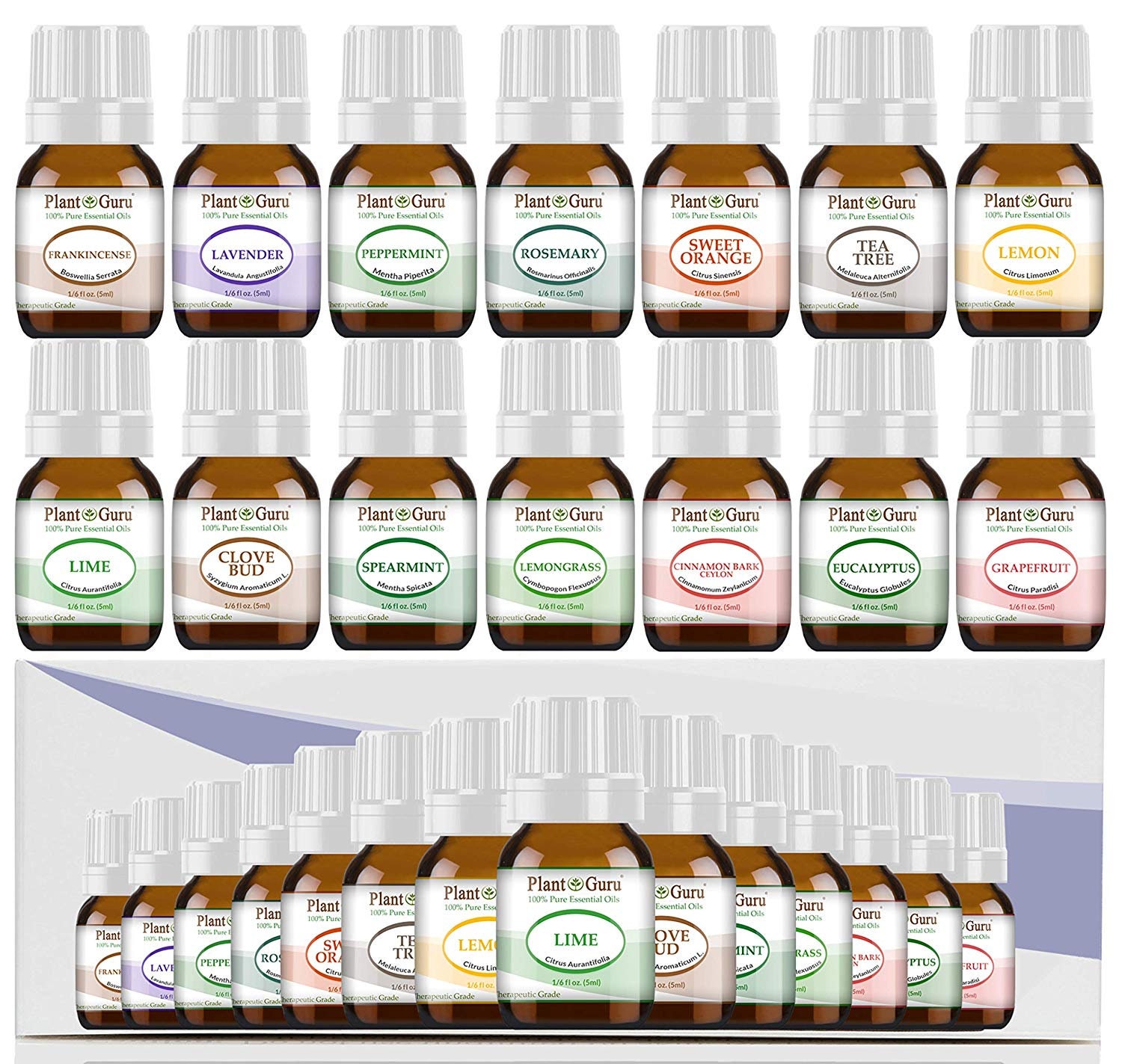 Essential Oil Set 14 - 5 Ml. 100% Pure Therapeutic Grade Oils for Skin ...
