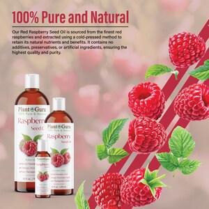 Red Raspberry Seed Oil Cold Pressed Unrefined Virgin 100% Pure Natural ...