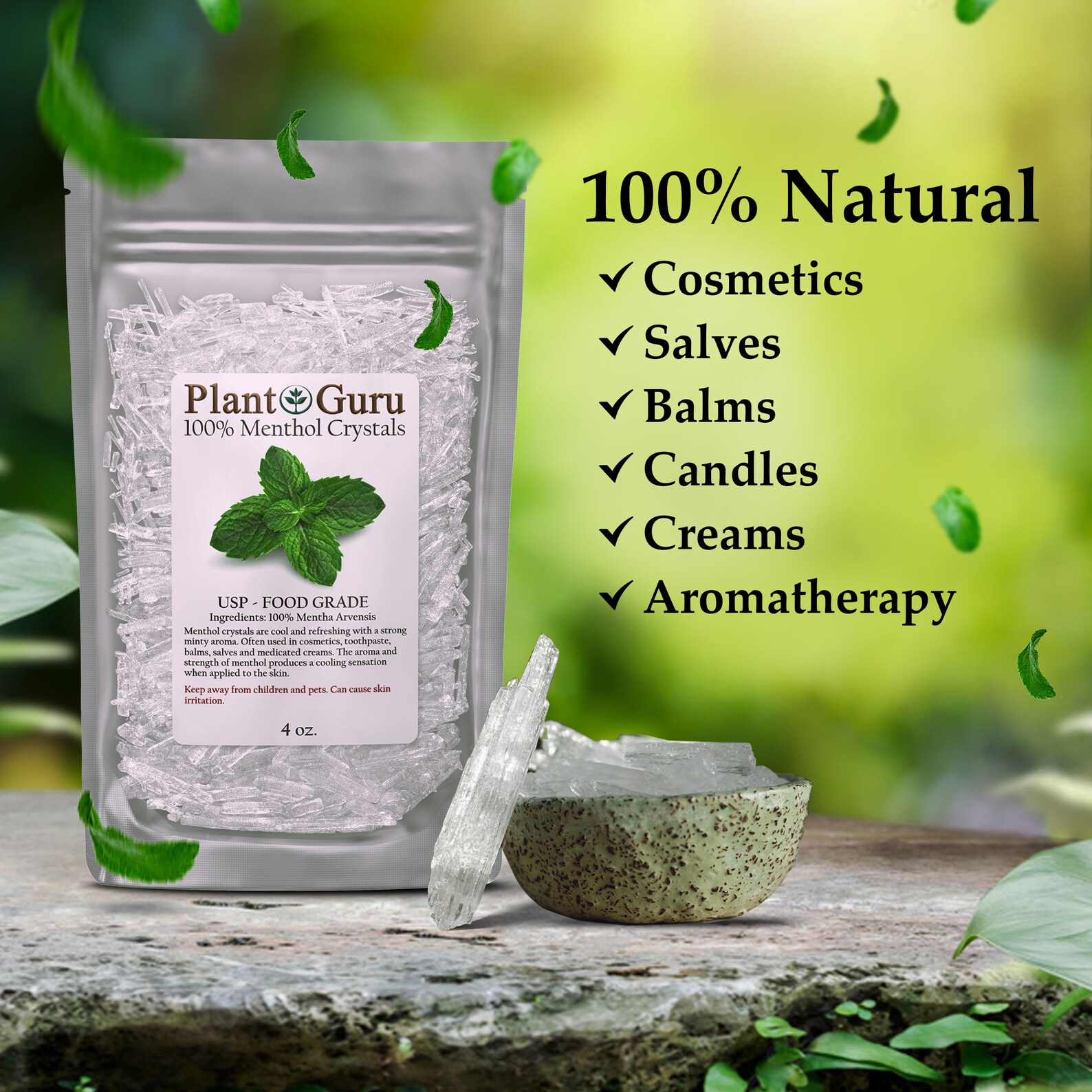 Menthol Crystals USP Food Grade 100% Pure Mentha Arvensis DIY - Etsy