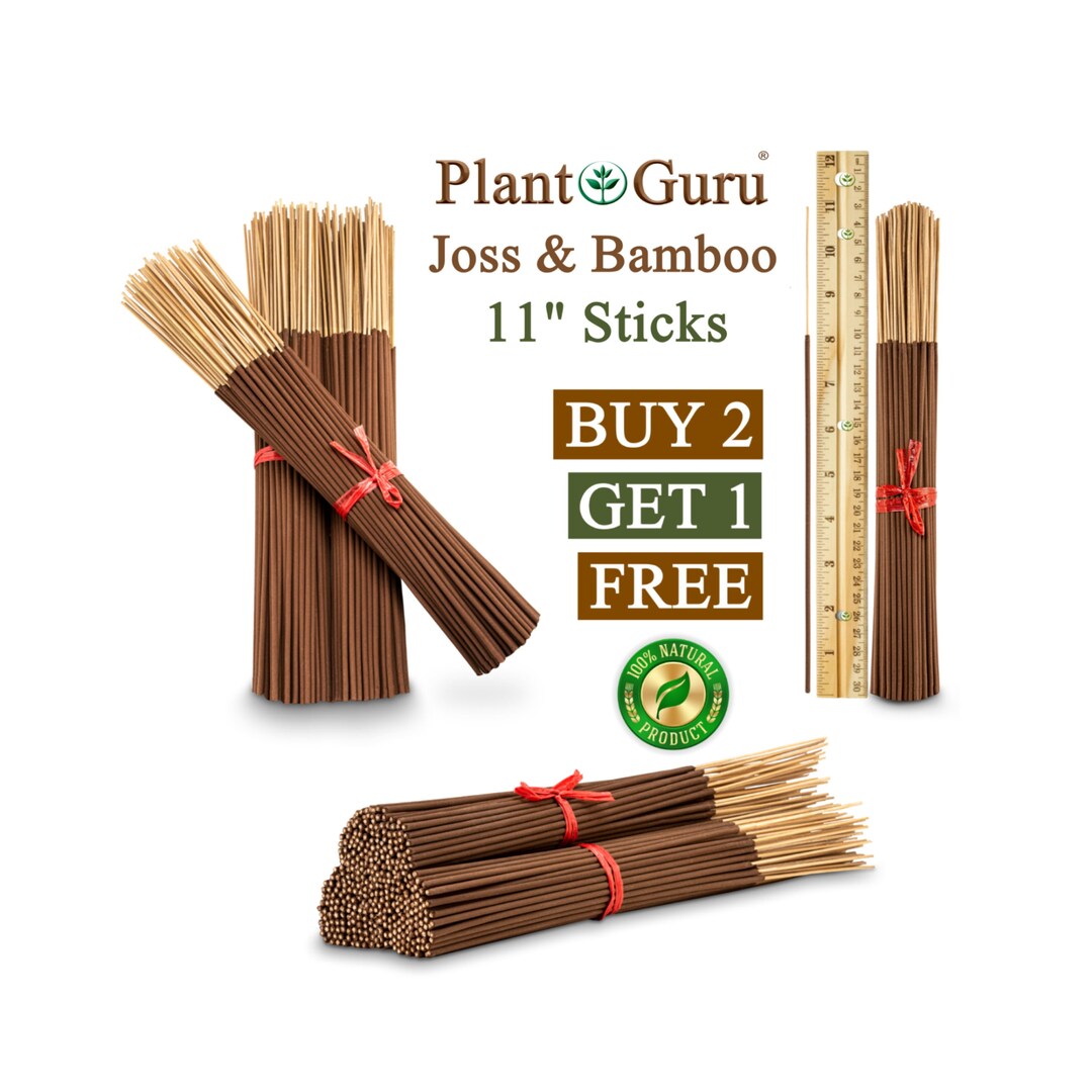 100 Unscented Incense Sticks 11" Bulk - 100% Natural Joss Powder and ...