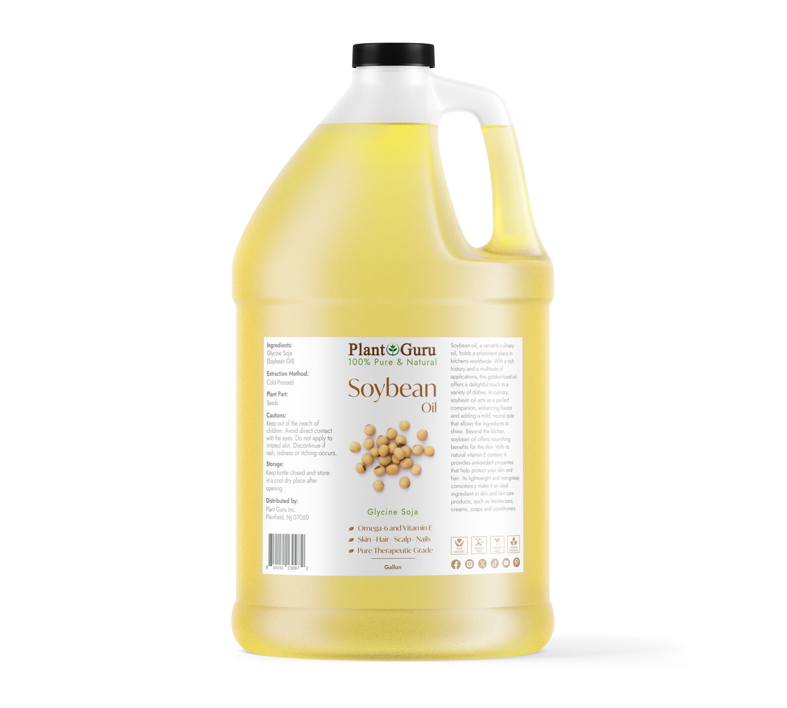 Soybean Oil Cold Pressed REFINED 100% Pure Natural for Skin Hair Face ...