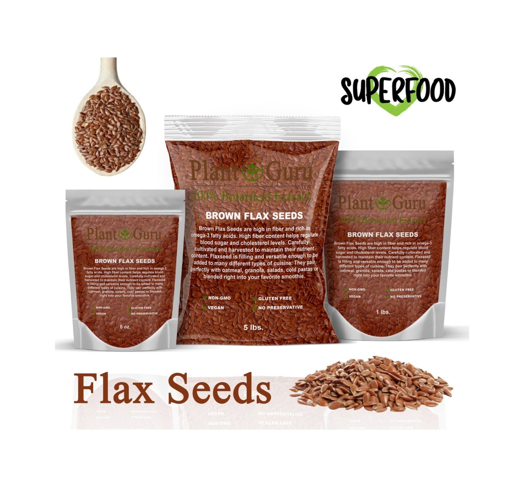 Flax Seeds Whole Brown Grain Flaxseed NON GMO Linseed 1 Oz to 10 Lbs ...