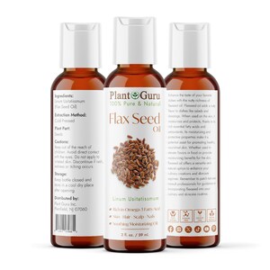 Flaxseed Oil Cold Pressed Unrefined 100% Pure Flax Seed Linseed Liquid ...