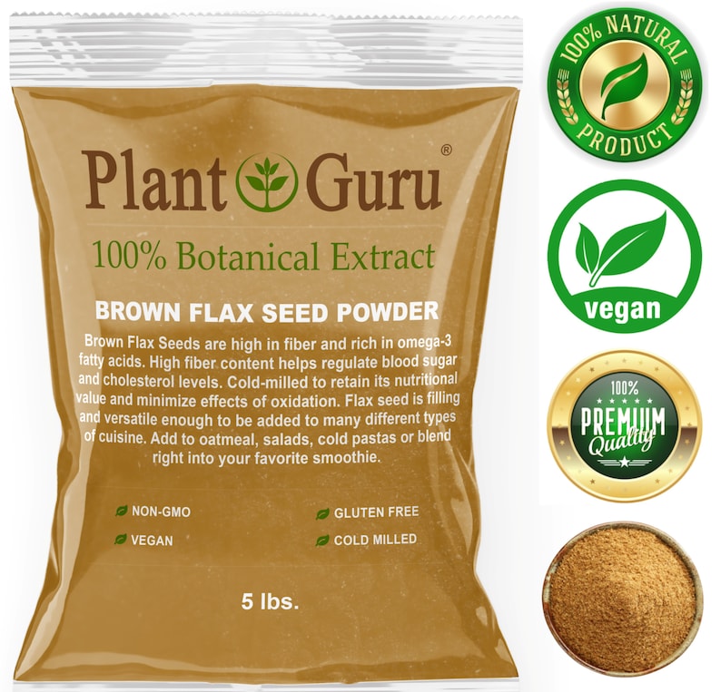 Flax Seed Powder Omega-3 NON GMO 100% Pure Flaxseed Ground Meal Bulk - Etsy