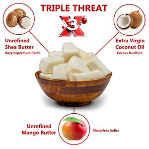 Triple Threat Body Butter - 100% Pure Natural Raw Shea Butter, Mango ...