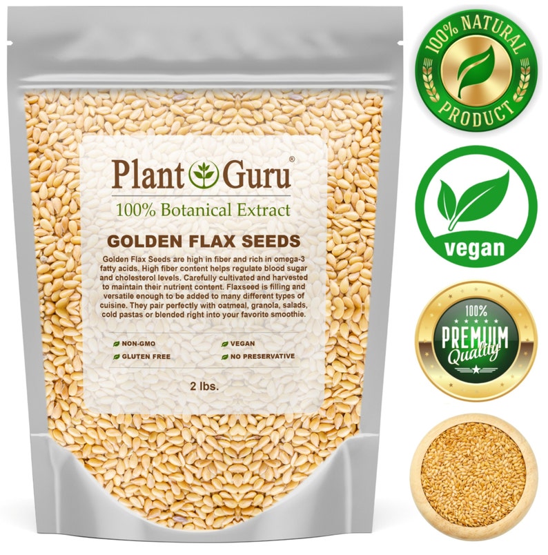 Golden Flax Seeds Whole Grain Flaxseed NON GMO Linseed 1 Oz to 20 Lbs ...