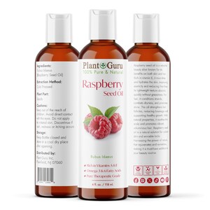 Red Raspberry Seed Oil Cold Pressed Unrefined Virgin 100% Pure Natural ...