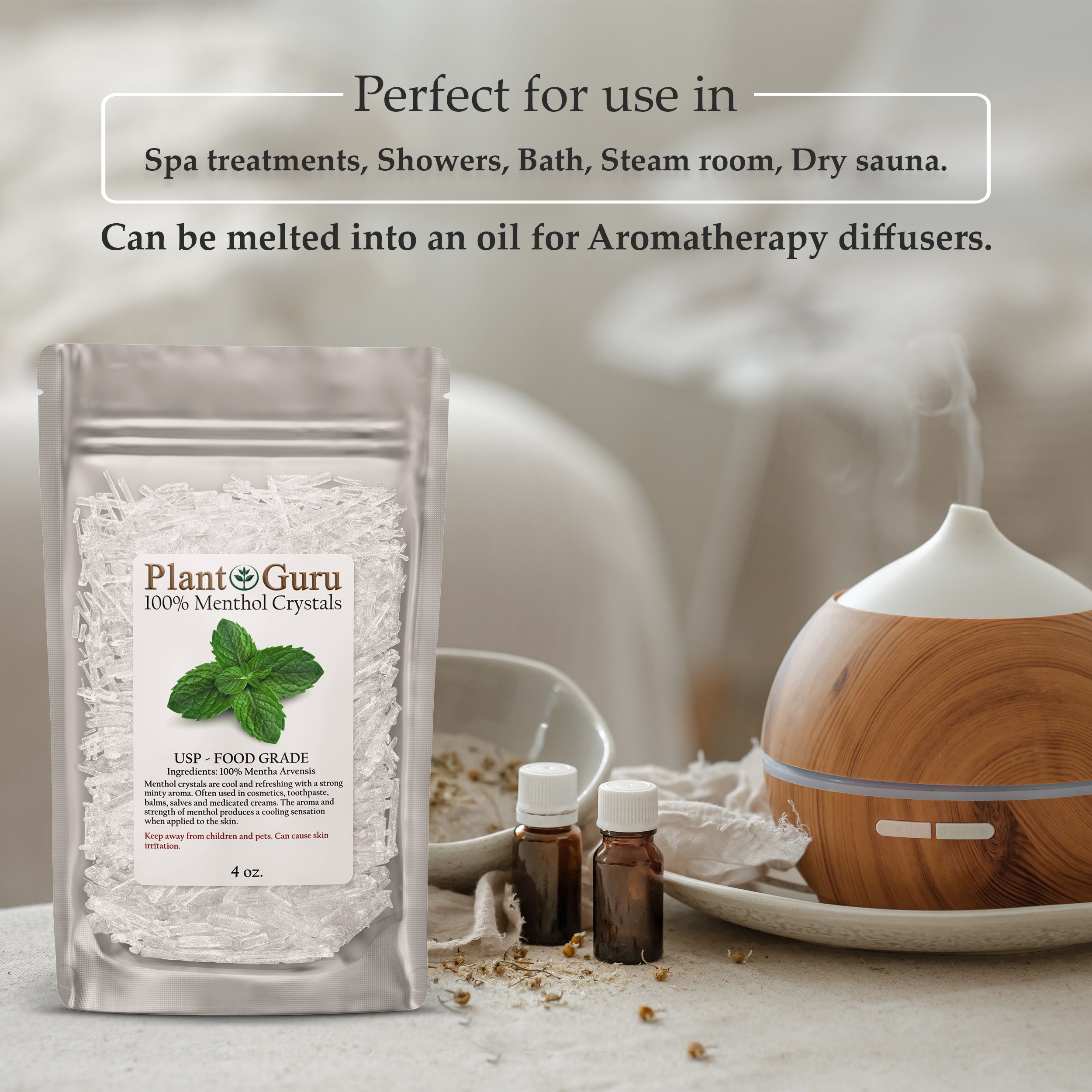 Menthol Crystals USP Food Grade 100% Pure Mentha Arvensis DIY - Etsy