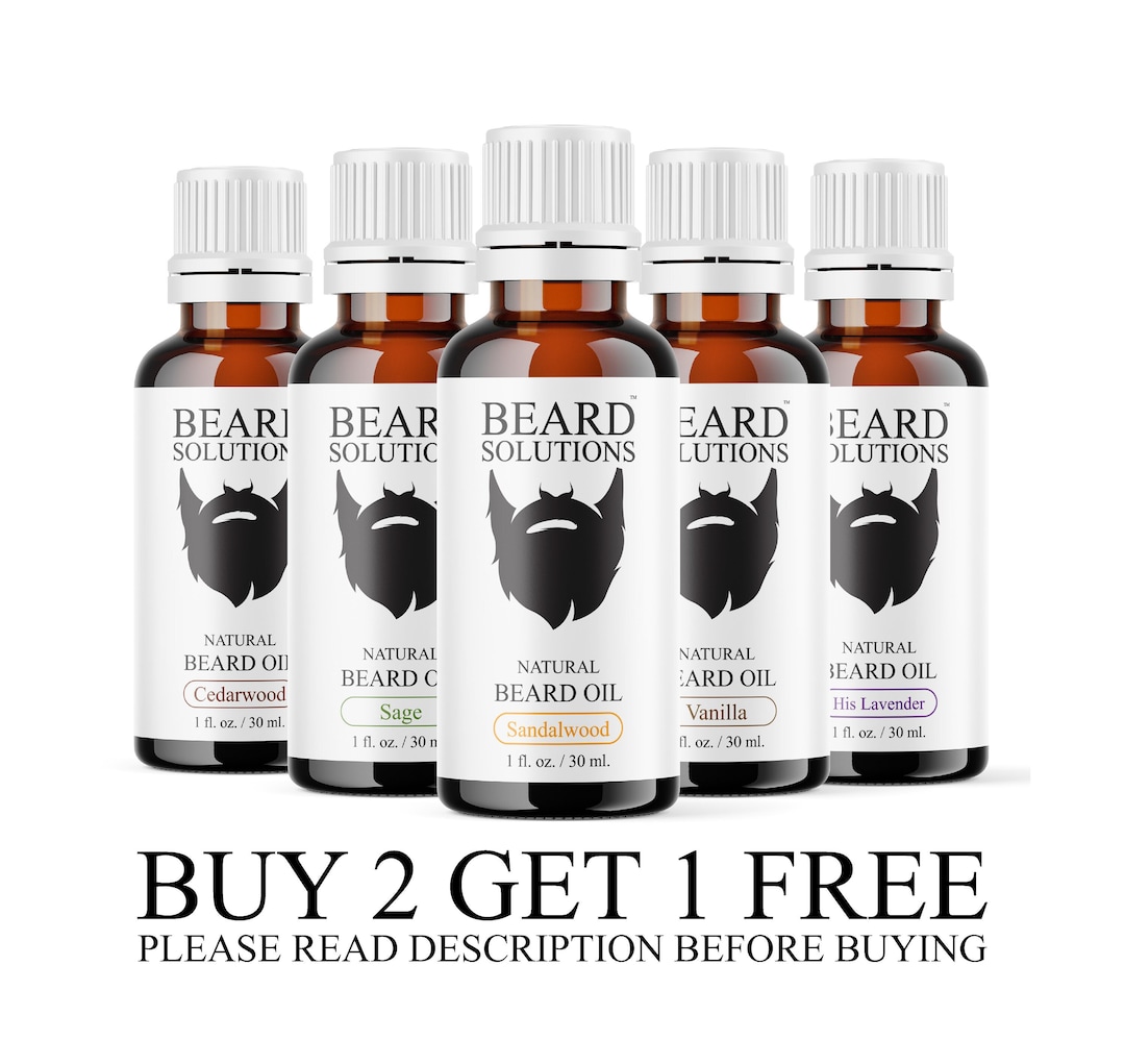 1 Oz. Scented Beard Oil BUY 2 GET 1 FREE 100% Natural Hair Growth Serum ...