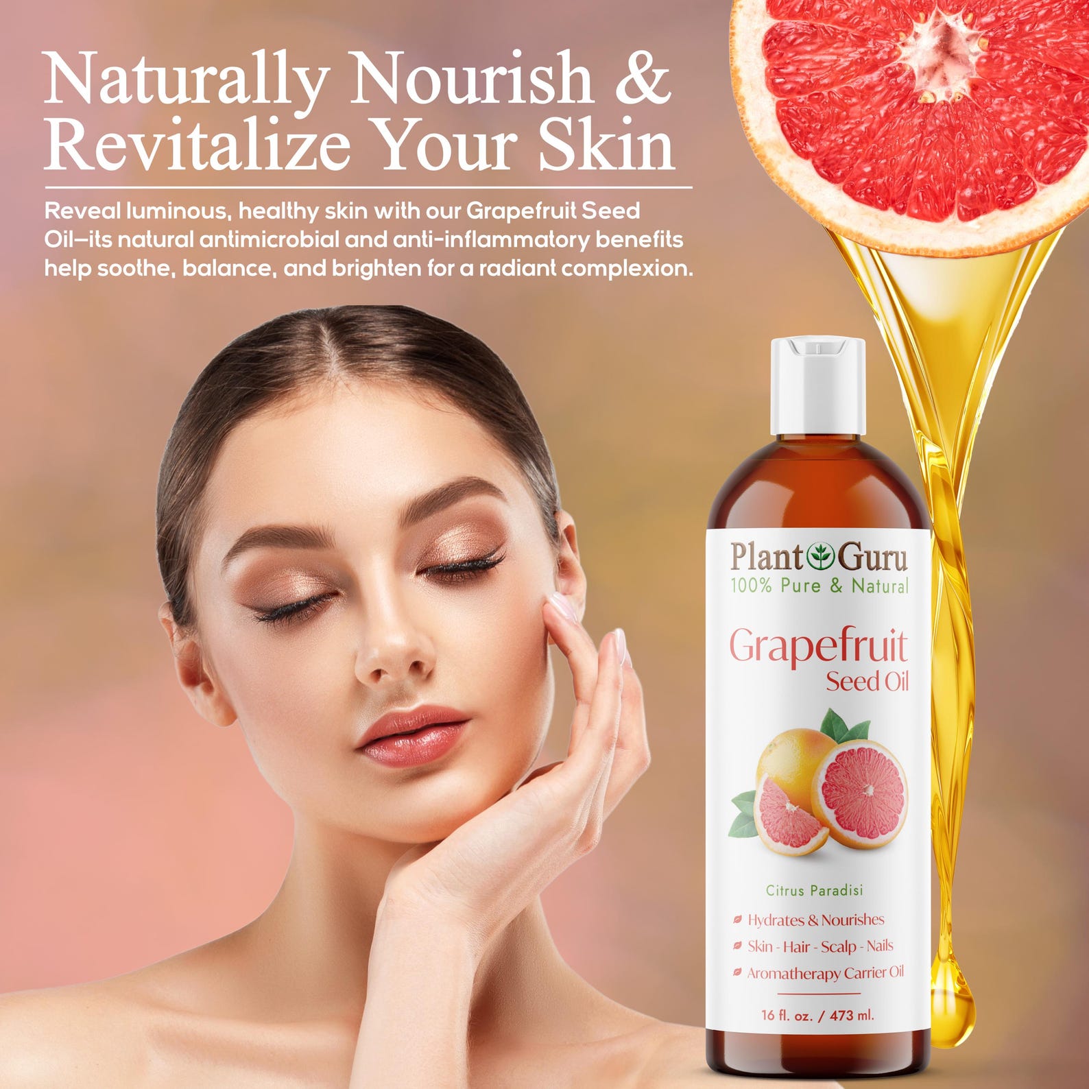 Grapefruit Seed Oil Cold Pressed 100% Pure Natural Carrier Extract ...