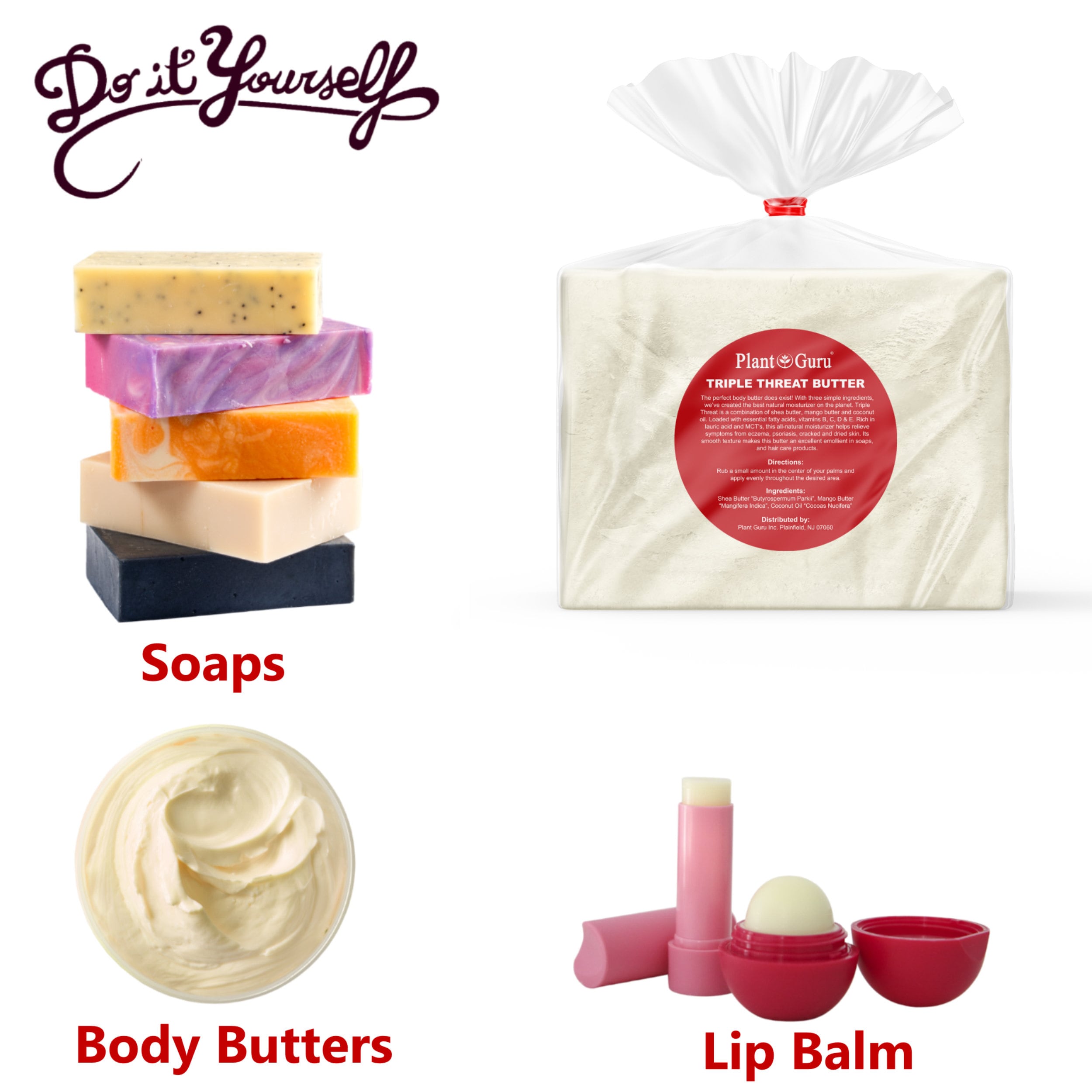 Triple Threat Body Butter 8 Oz. Blend of 100% Pure Natural Raw Shea ...