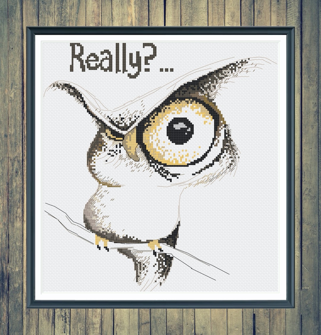 Owl Design Cool Owl Design Cross Stitch Pattern PDF Instant Download - Etsy
