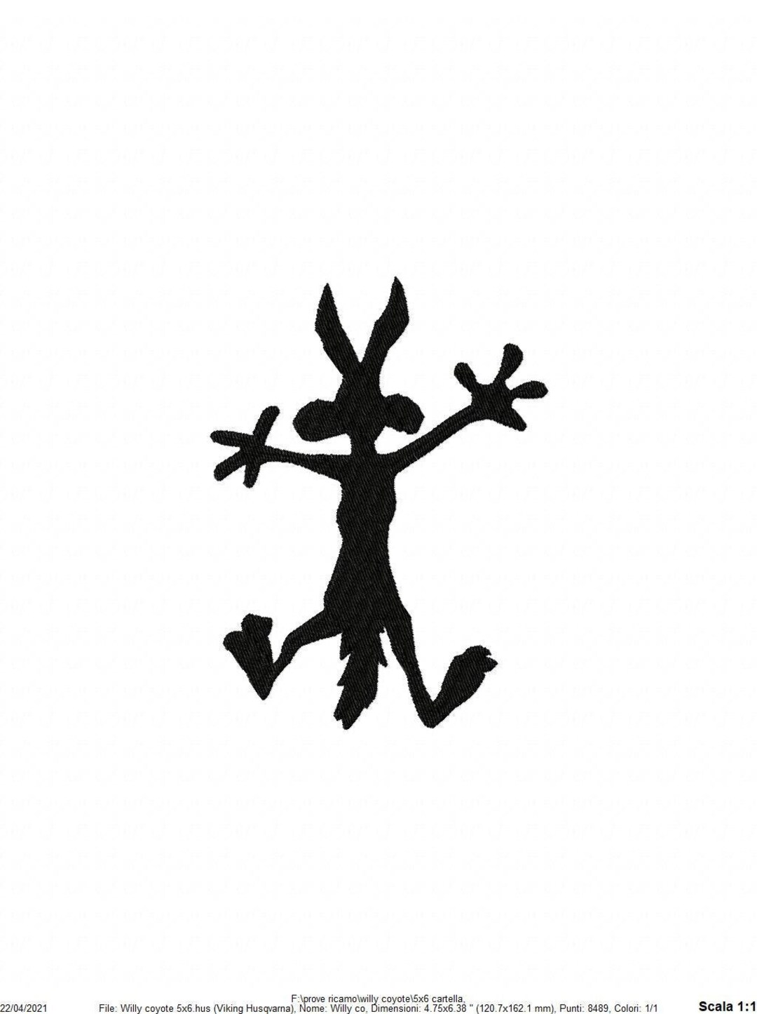 Embroidery Machine Coyote Silhouette, ITH Coyote, PES Coyote Silhouette ...