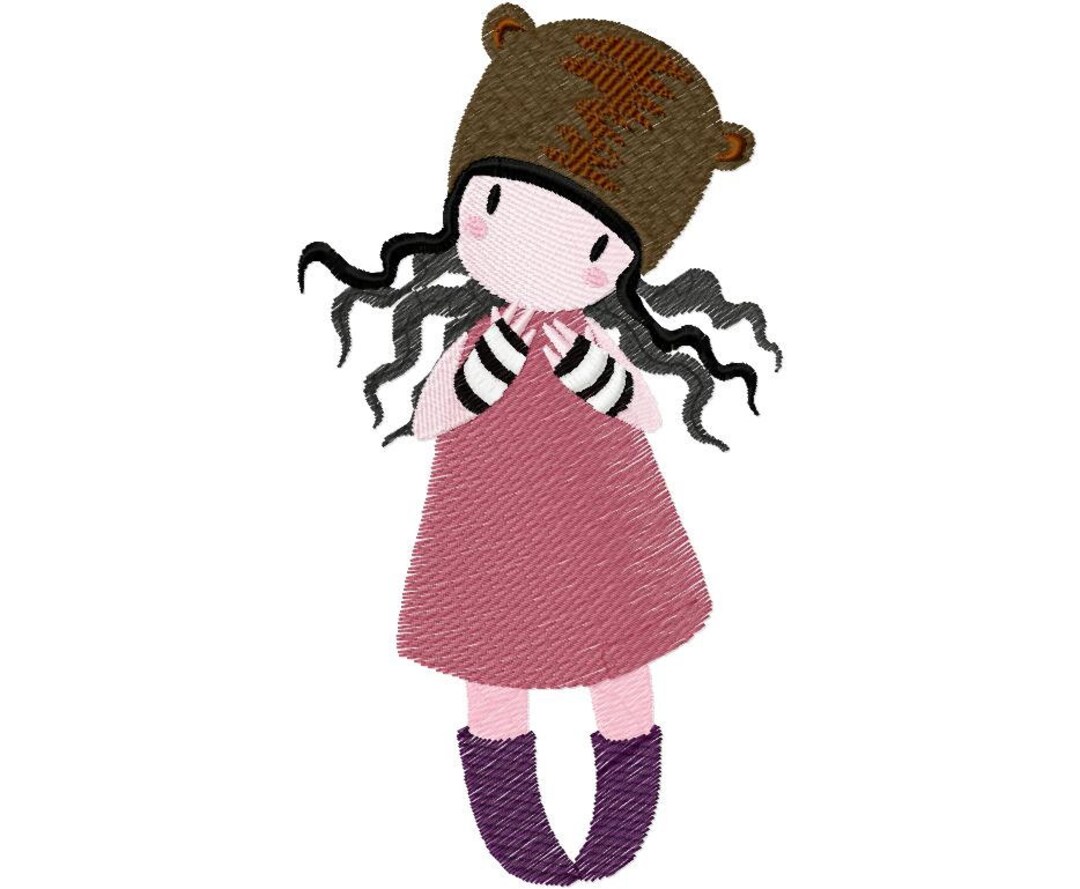 Embroidery Machine 4x4 Hoop Doll Design, ITH Girl Doll Pattern, Heart ...