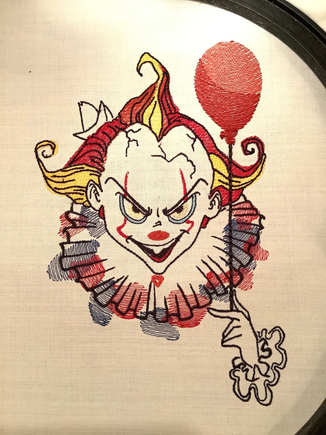 Embroidery Machine Horror Clown Design, ITH Halloween Clown, Embroidery ...
