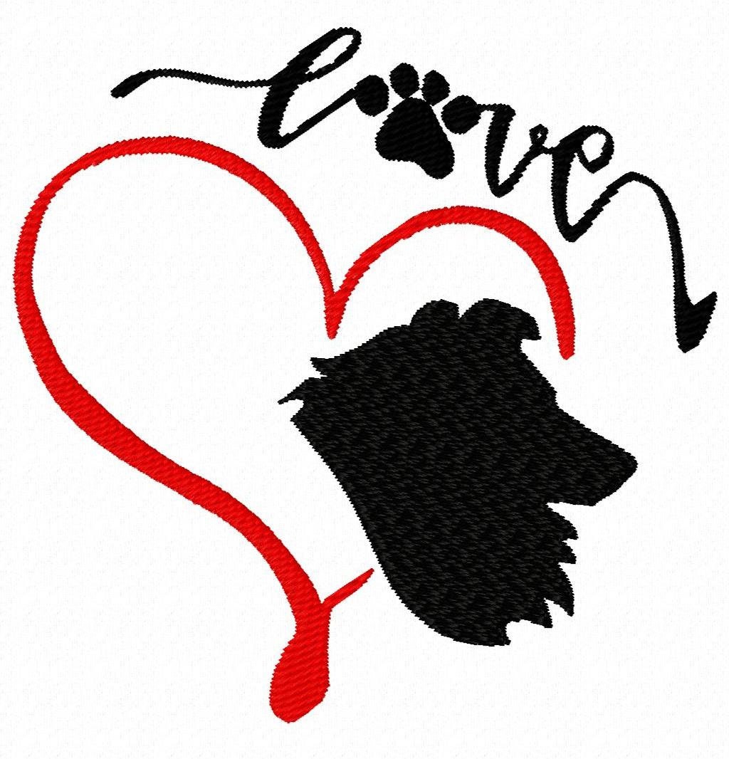 Embroidery Machine Dog Silhouette Embroidery Rough Collie - Etsy