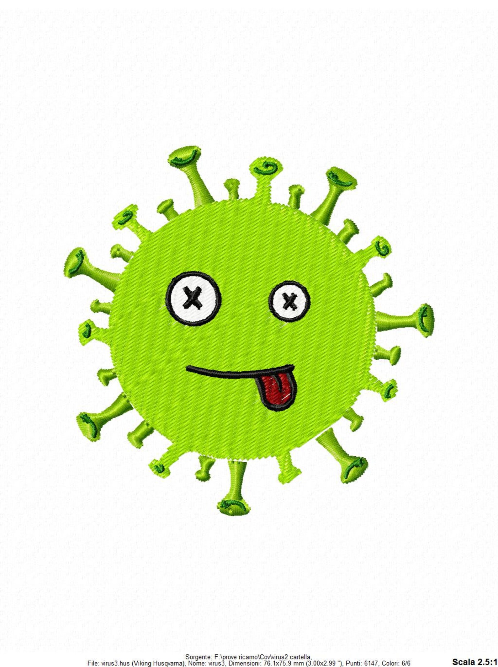 Embroidery Machine Bacteria Design Embroidery Virus Virus - Etsy