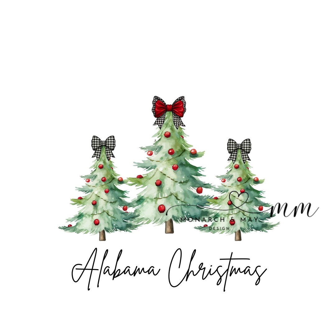 Alabama Merry Christmas Trees PNG, Sublimation, DTF - Etsy