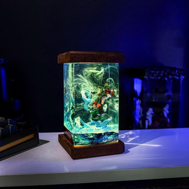 Demon Slayer Tanjiro & Nezuko Lamp, Kimetsu No Yaiba Anime Resin Art ...