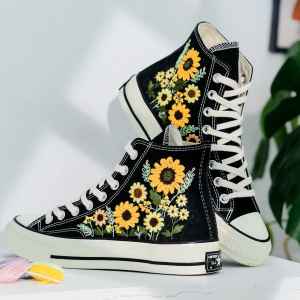 Sunflower Converse - Etsy