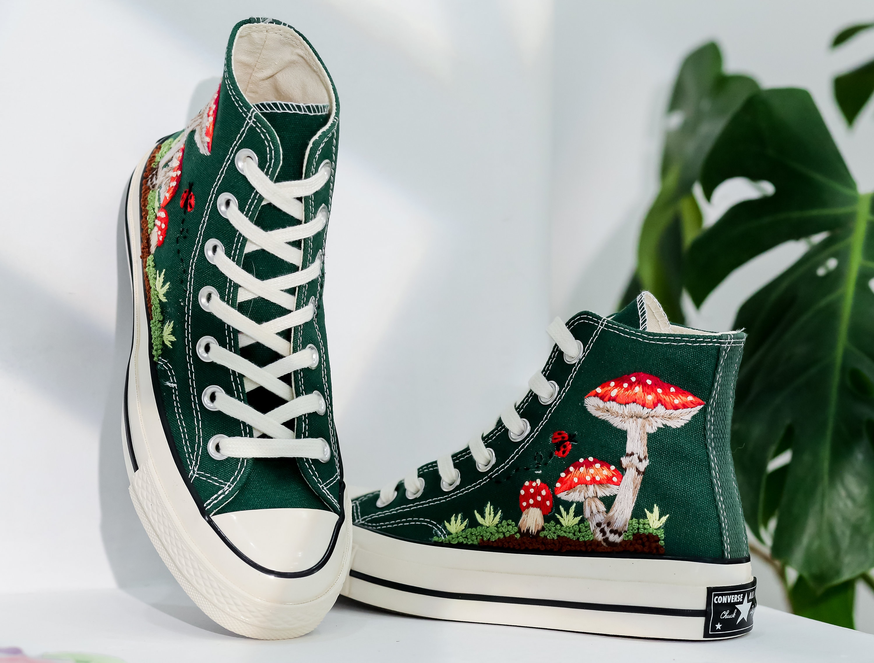 Custom Converse Chuck Taylor Mushrooms Embroidered Converse Shoes ...