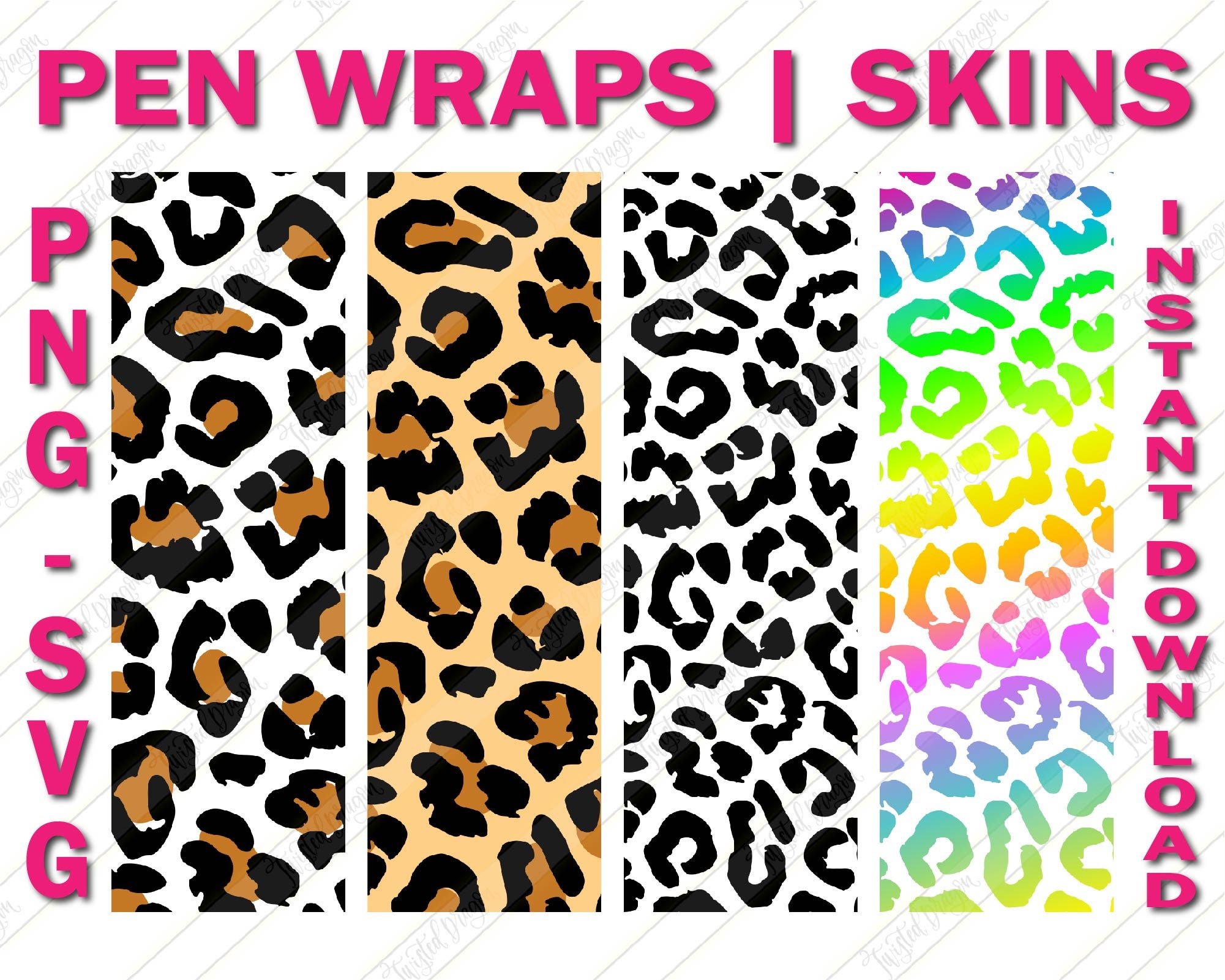 Pen Wraps Leopard Print Pen Skins Ink Joy Pen Wrap - Etsy
