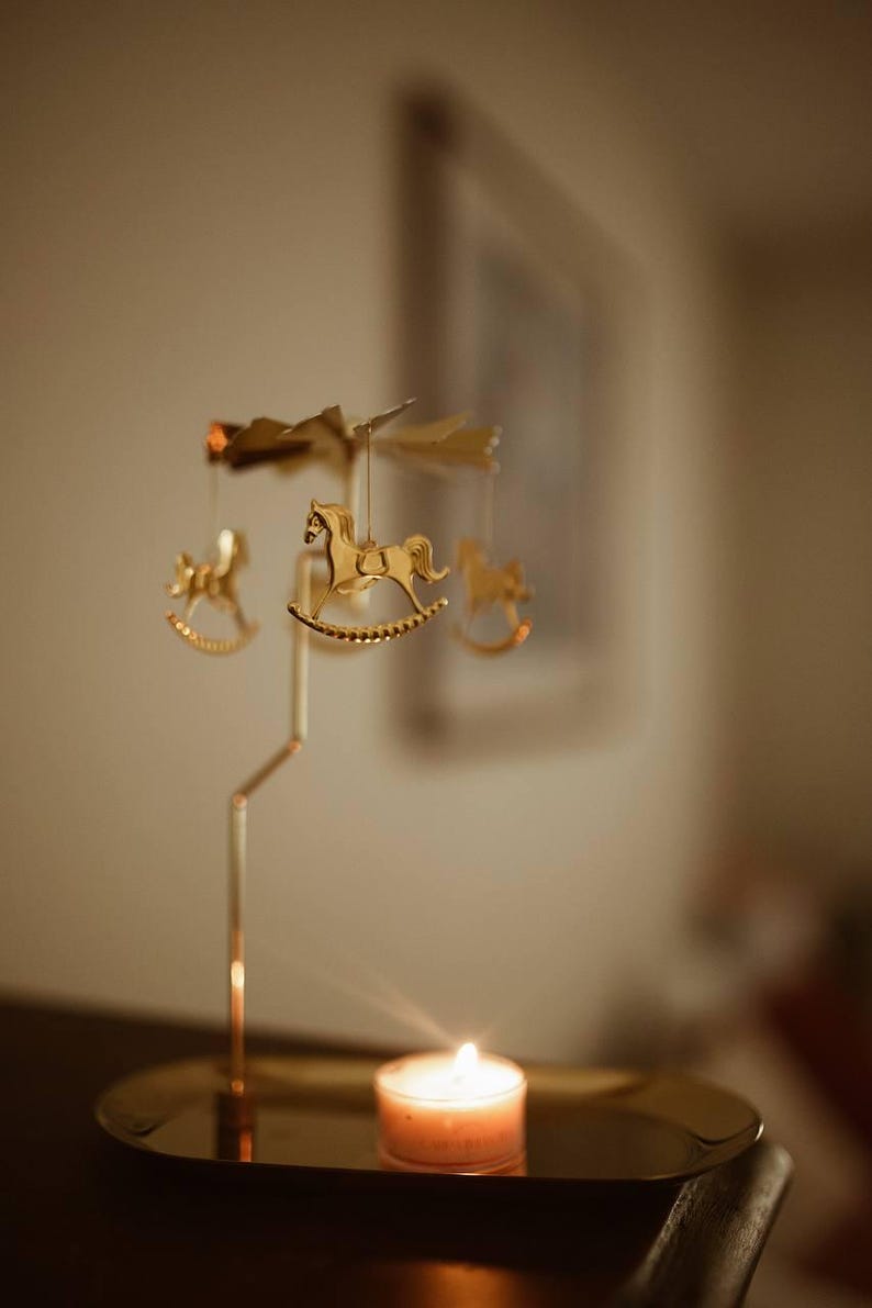 Spinning Candle Holders Golden.carousel Candlestick. Rotary Candle ...