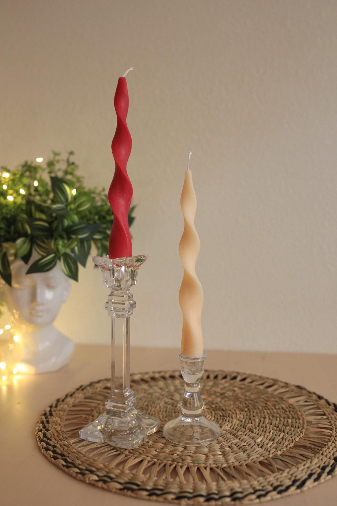 Colored Taper Candles Set 5, Beeswax Candles Sticks, Tall Boho Candle ...