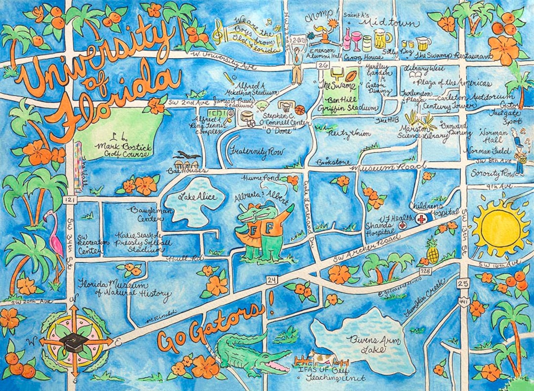 University of Florida Map Blanket - Etsy