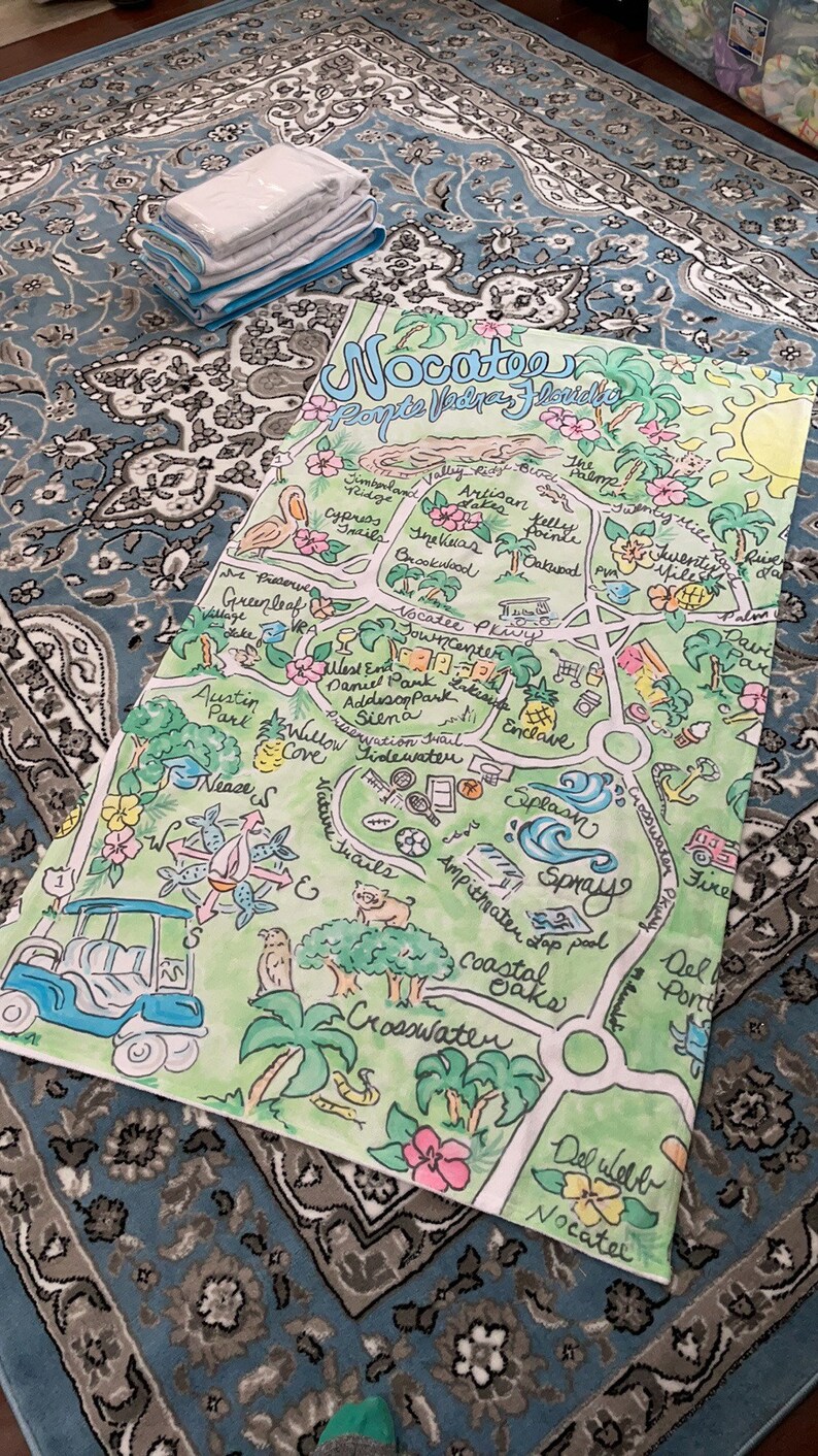 Map Beach Towels - Etsy