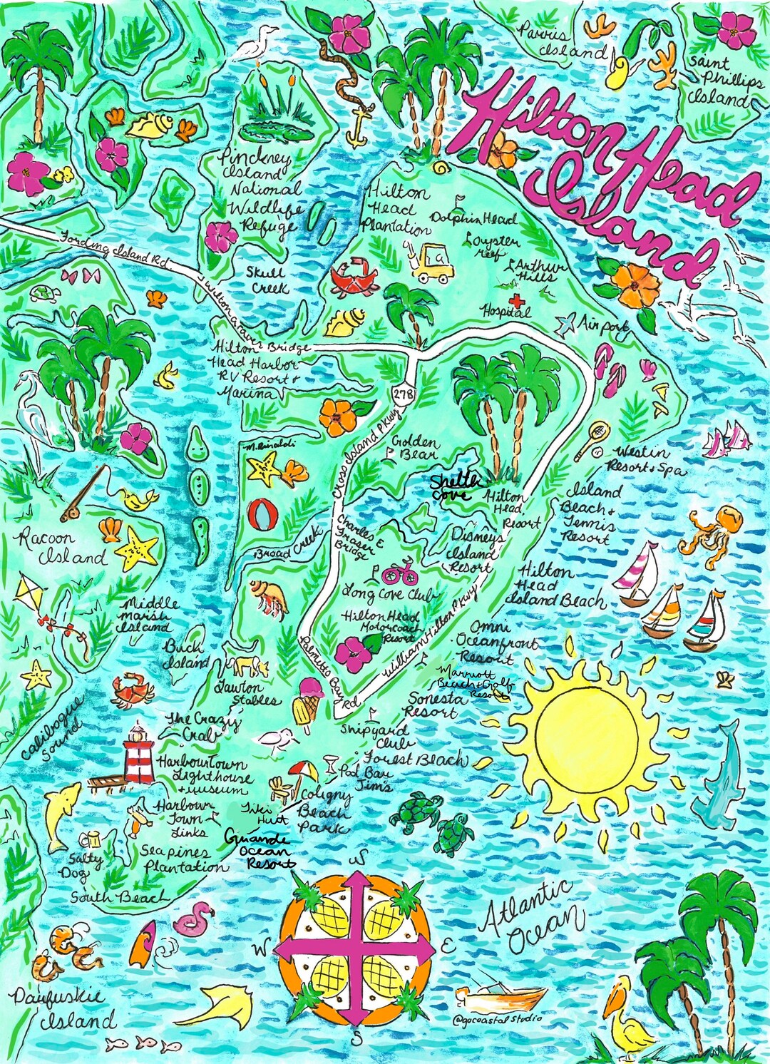 Hilton Head Art Print - Etsy