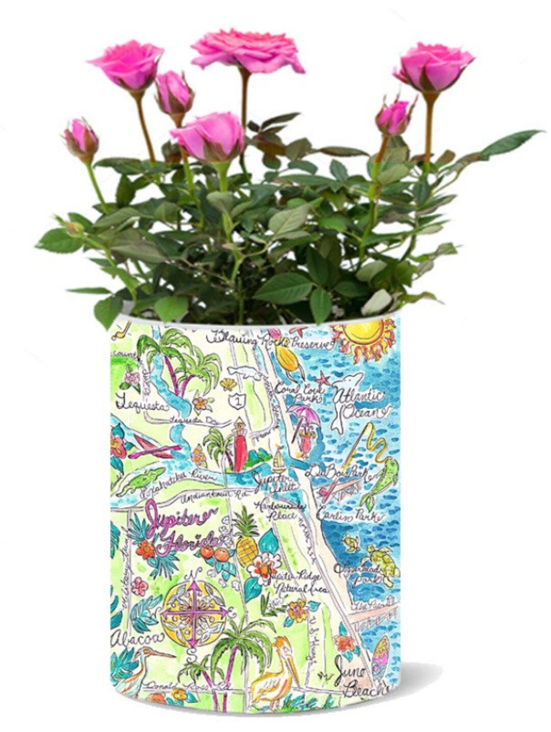 Mini Map Planters - Etsy