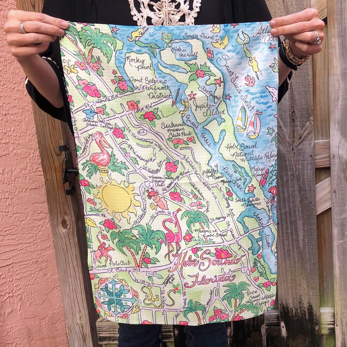 Kitchen Towels Jupiter Map and Hobe Sound Map - Etsy