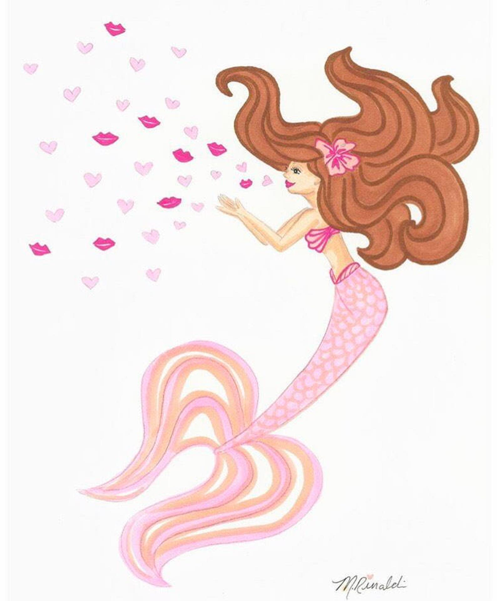 Mermaid and Starfish Fine Art Print 8x10 With Backing and White Boarder ...