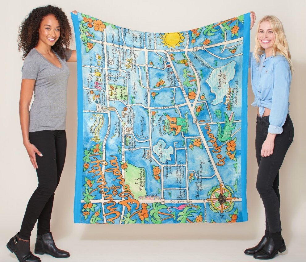 University of Florida Map Blanket - Etsy