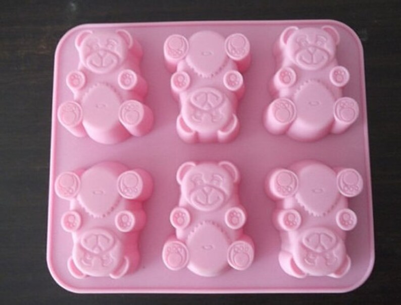 6-bear DIY Cake Mold Flexible Silicone Soap Mold Chocolate Cookie ...