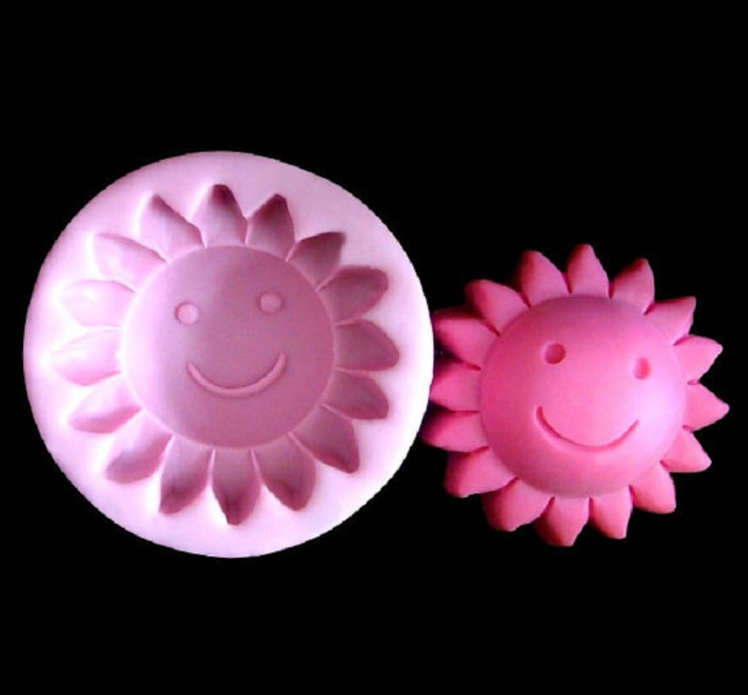 R0081 Sun Smile Face Soap Mold Flexible Silicone Cake Mold Cake Mould ...