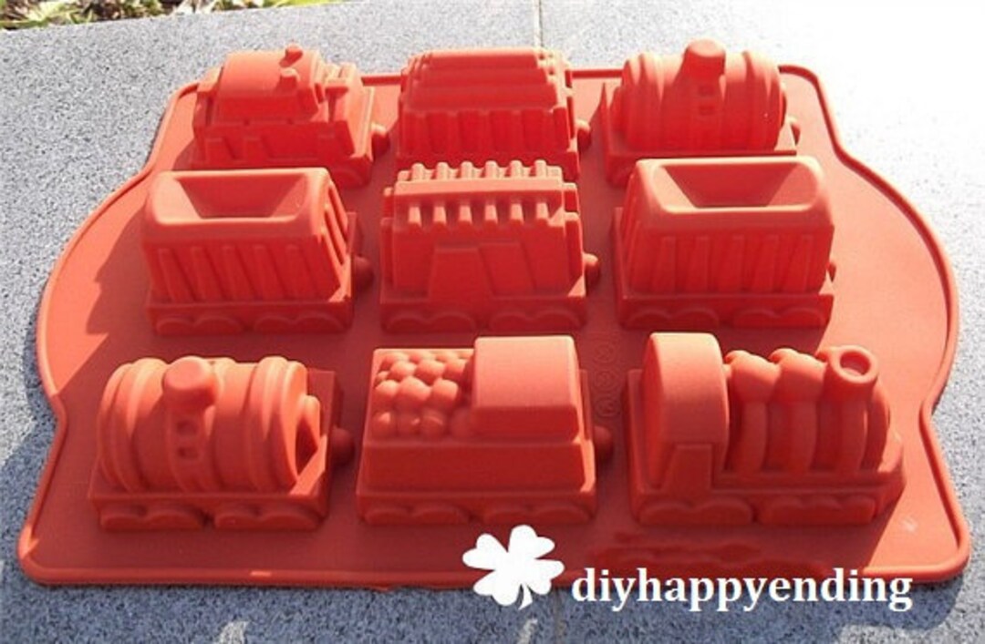 Locomotive Train Cake Mold Flexible Silicone Soap Mold for Chocolate ...