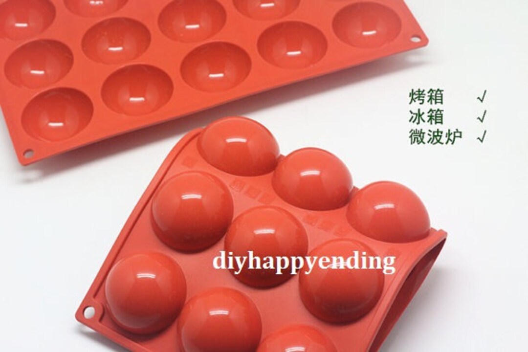 15-round Ball Cake Mold Flexible Silicone Sphere Mold Hot Chocolate ...