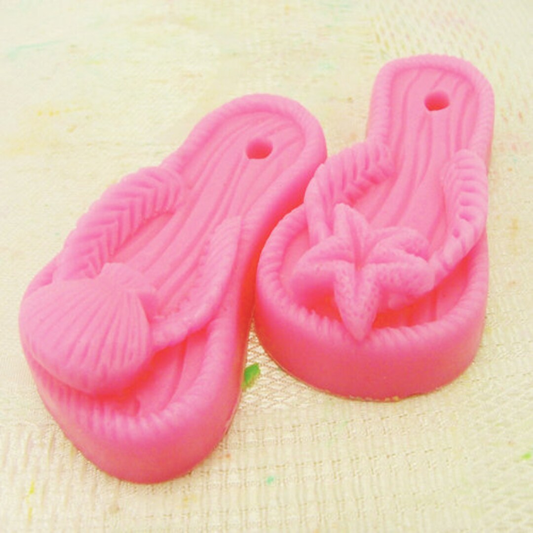 Sandals Slippers Soap Mold Flexible Silicone Soap Mold Fimo Resin Tools ...
