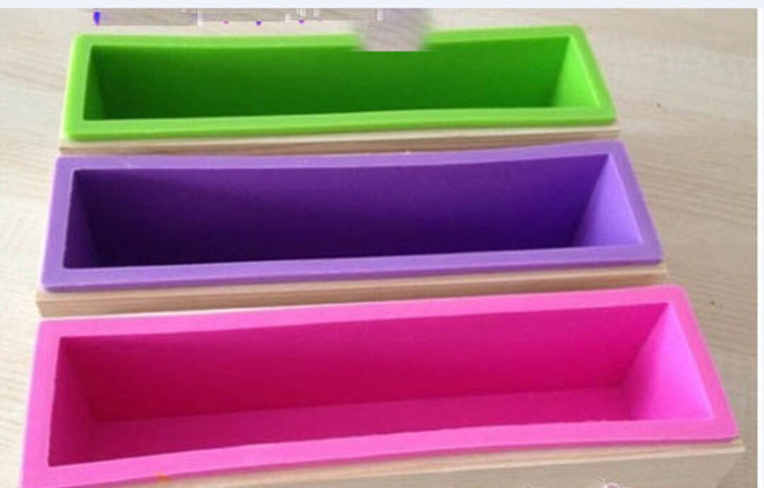 1kg Big Cuboid With Rectangular Bamboo Box Soap Mold Flexible Silicone ...