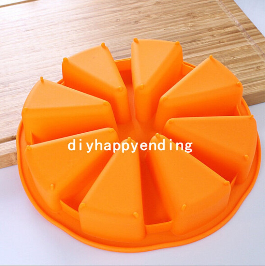 8-cavity Triangle Cake Mold Flexible Silicone Soap Mold for Biscuit ...