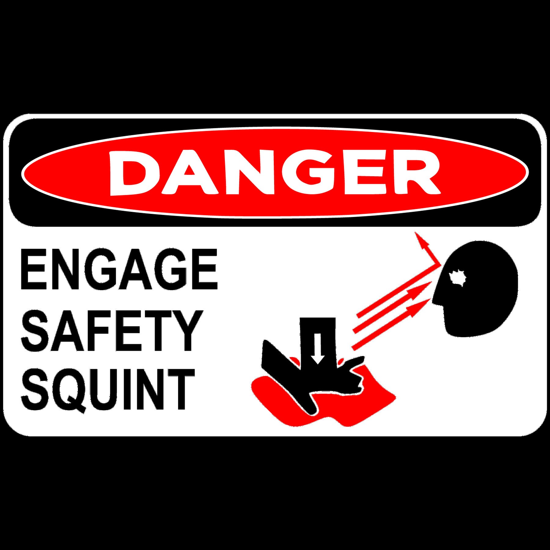 Danger Engage Safety Squint Sticker, Funny Workplace Decal, Red and ...