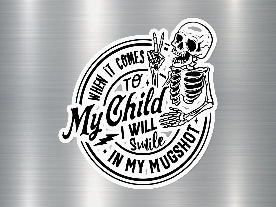 Skeleton Parent Mugshot Sticker, Funny Family Decal, Car Laptop Vinyl ...